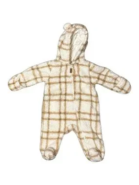 Carter's | One Pieces | Carters Cream And Tan Plaid Plush Hooded ...